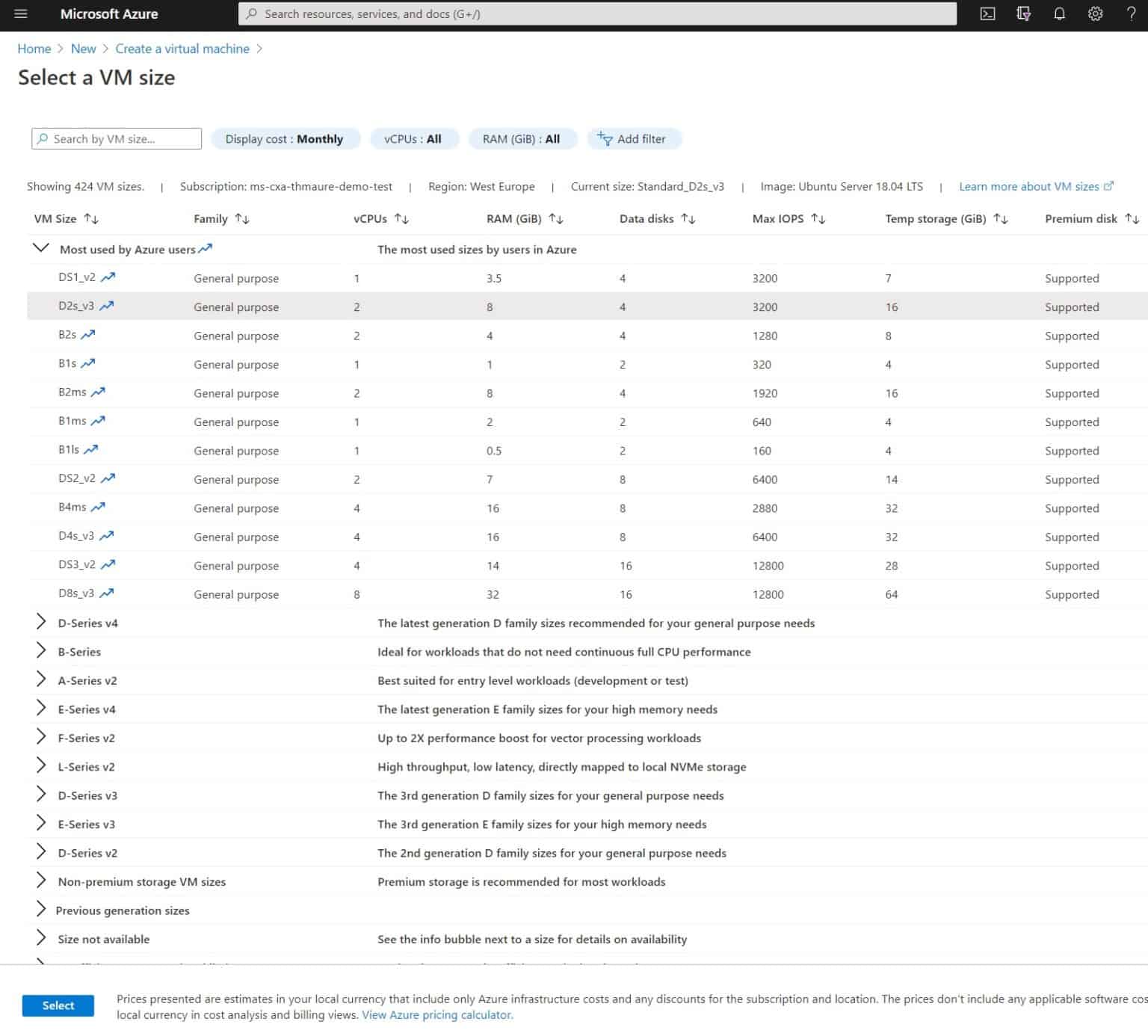 How to check the available VM Sizes (SKUs) by Azure Region - Thomas Maurer