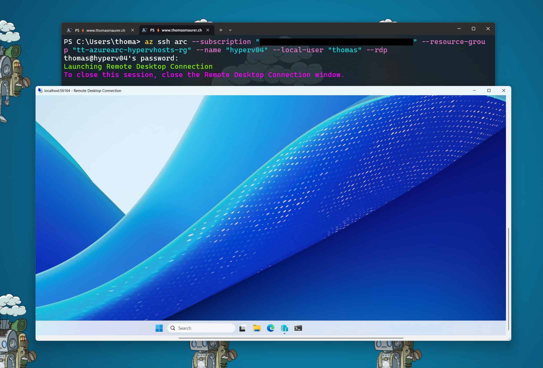 Remote Desktop Connection Rdp To Azure Arc Enabled Windows Server Machines Anywhere Thomas